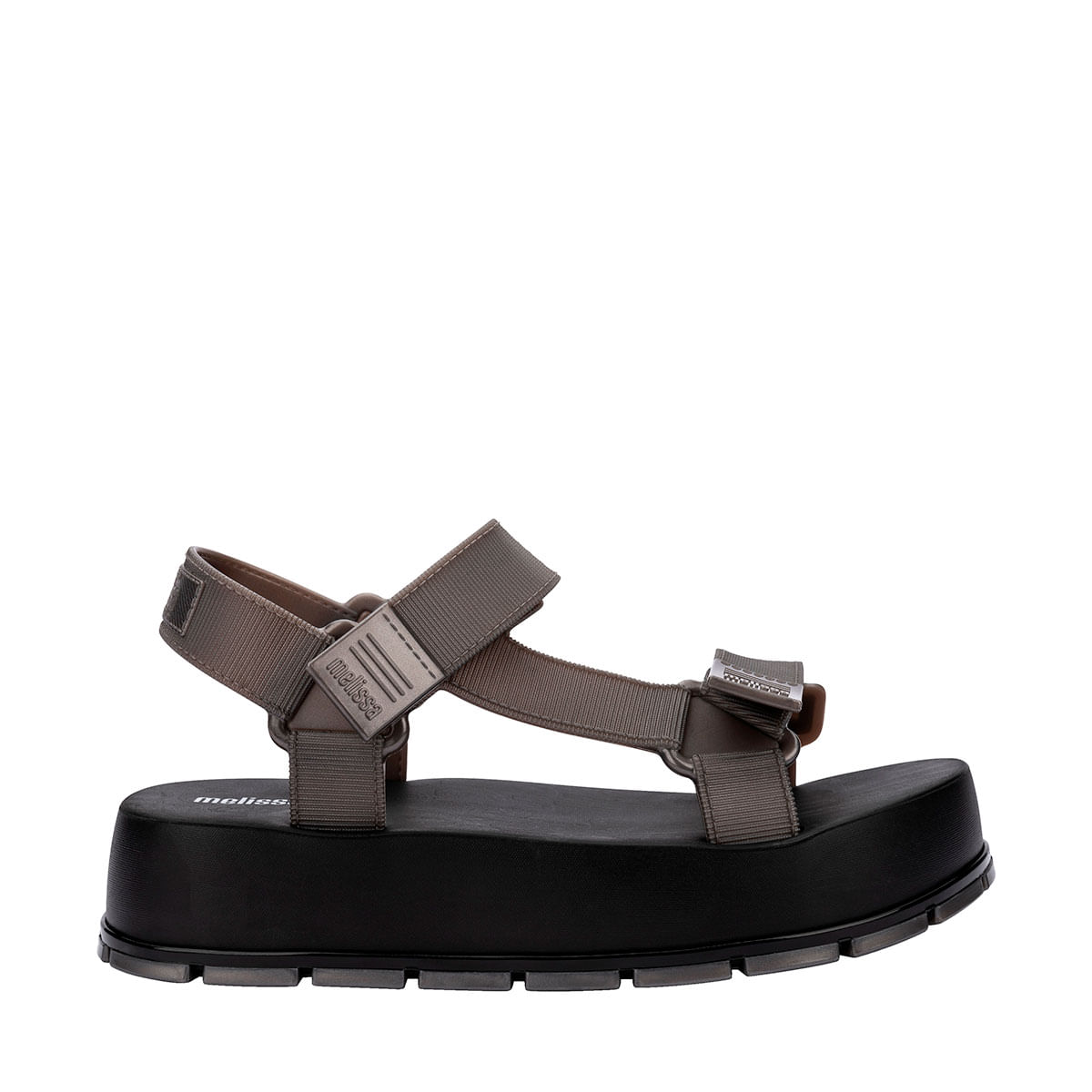 Melissa Flowing Platform Prata Preto 35817 - Menina Shoes