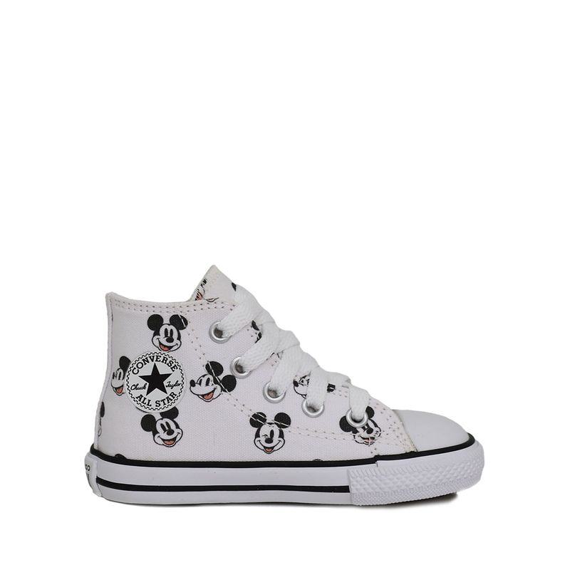 Tênis Converse Chuck Taylor All Star Infantil Zip Mickey Branco Preto ...
